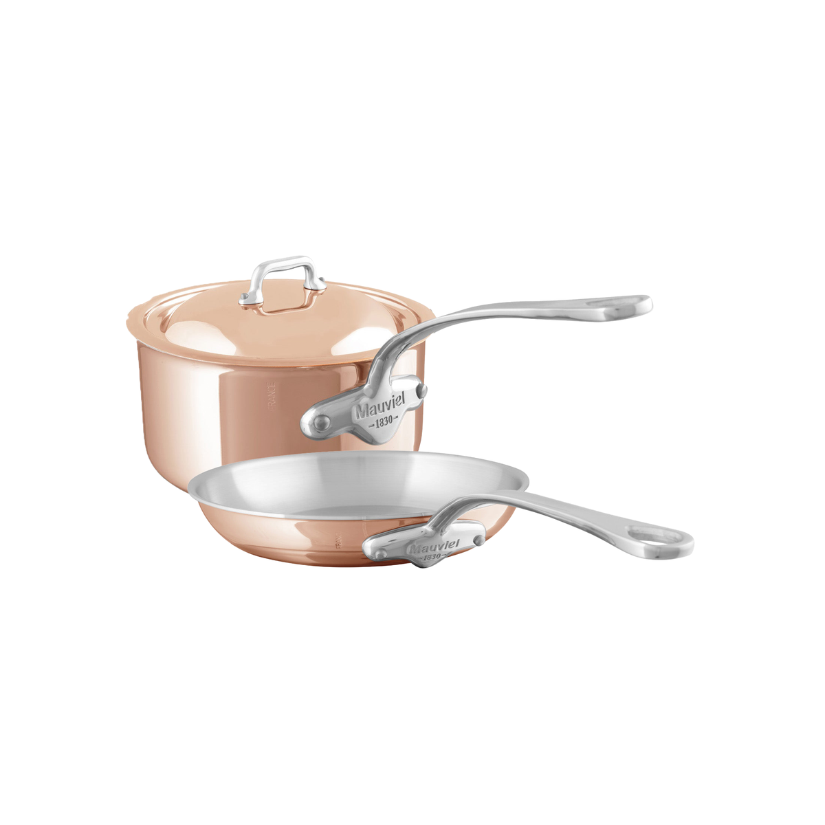 Mauviel M'Heritage M'6 S Induction Copper Sauce Pan 1.2-Qt and Frying ...