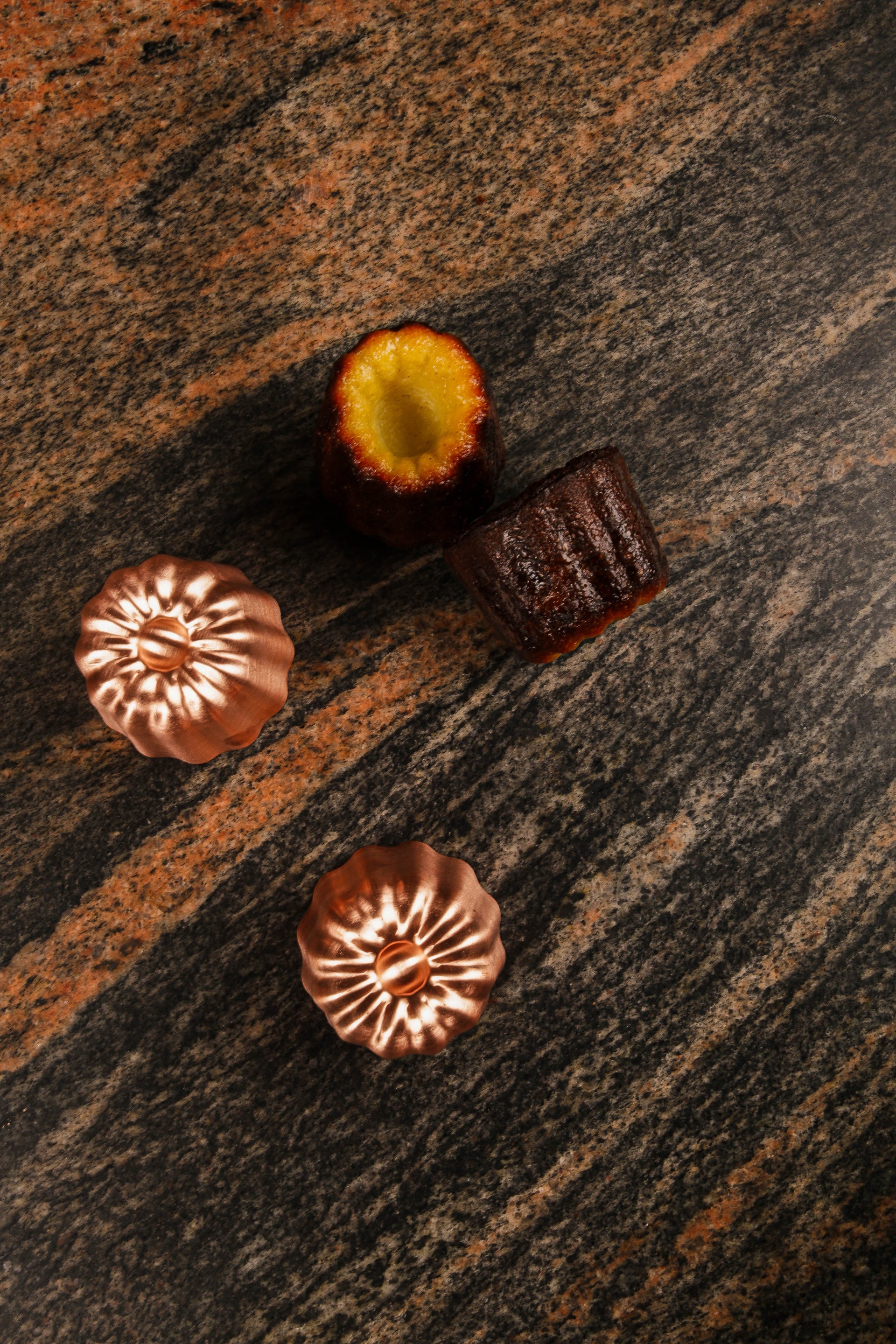 Mauviel M'PASSION Copper 4-Piece Copper Tinned Canele Mold Set, 1.8-In ...
