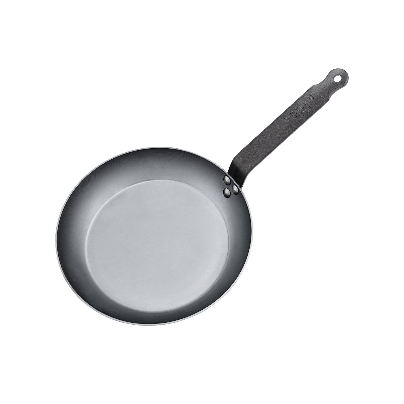 Mauviel M'STEEL Black Carbon Steel Round Frying Pan With Iron Handle ...