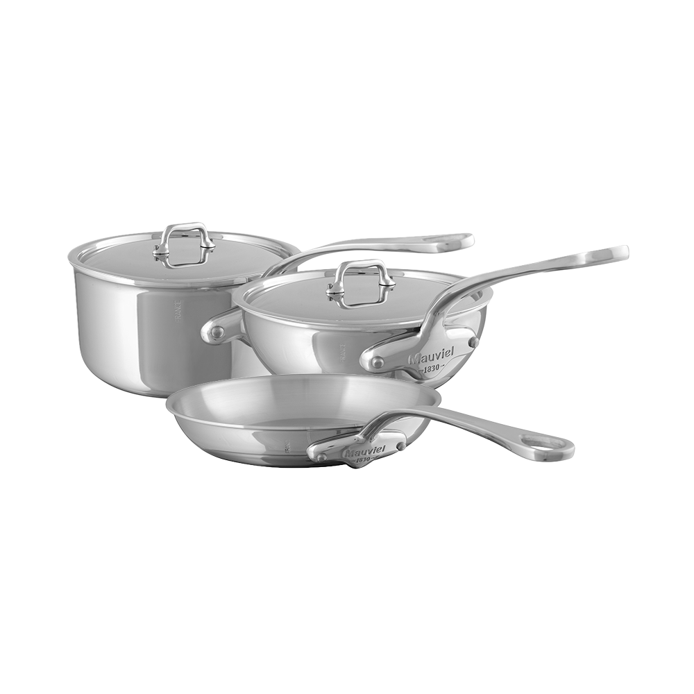 Mauviel M'URBAN 4 Tri-Ply 5-Piece Cookware Set, Cast Stainless Steel H ...