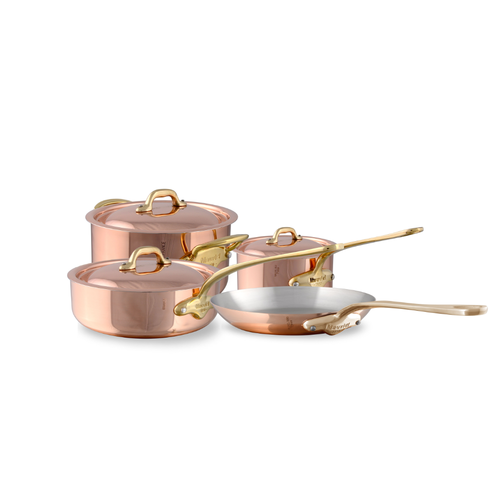 Mauviel M'Heritage M'150 B 7-Piece Copper Cookware Set With Brass Hand ...
