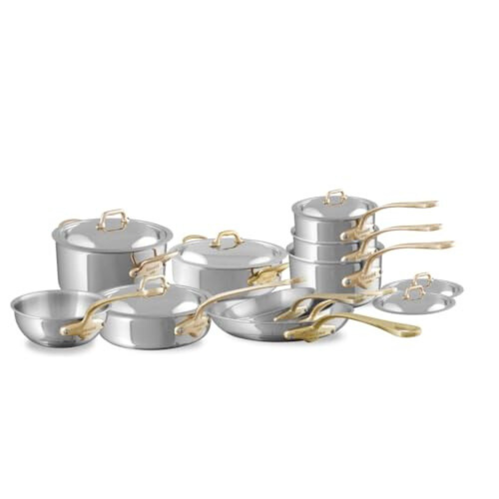 Mauviel M'COOK B 5-Ply 16-Piece Cookware Set With Brass Handles ...