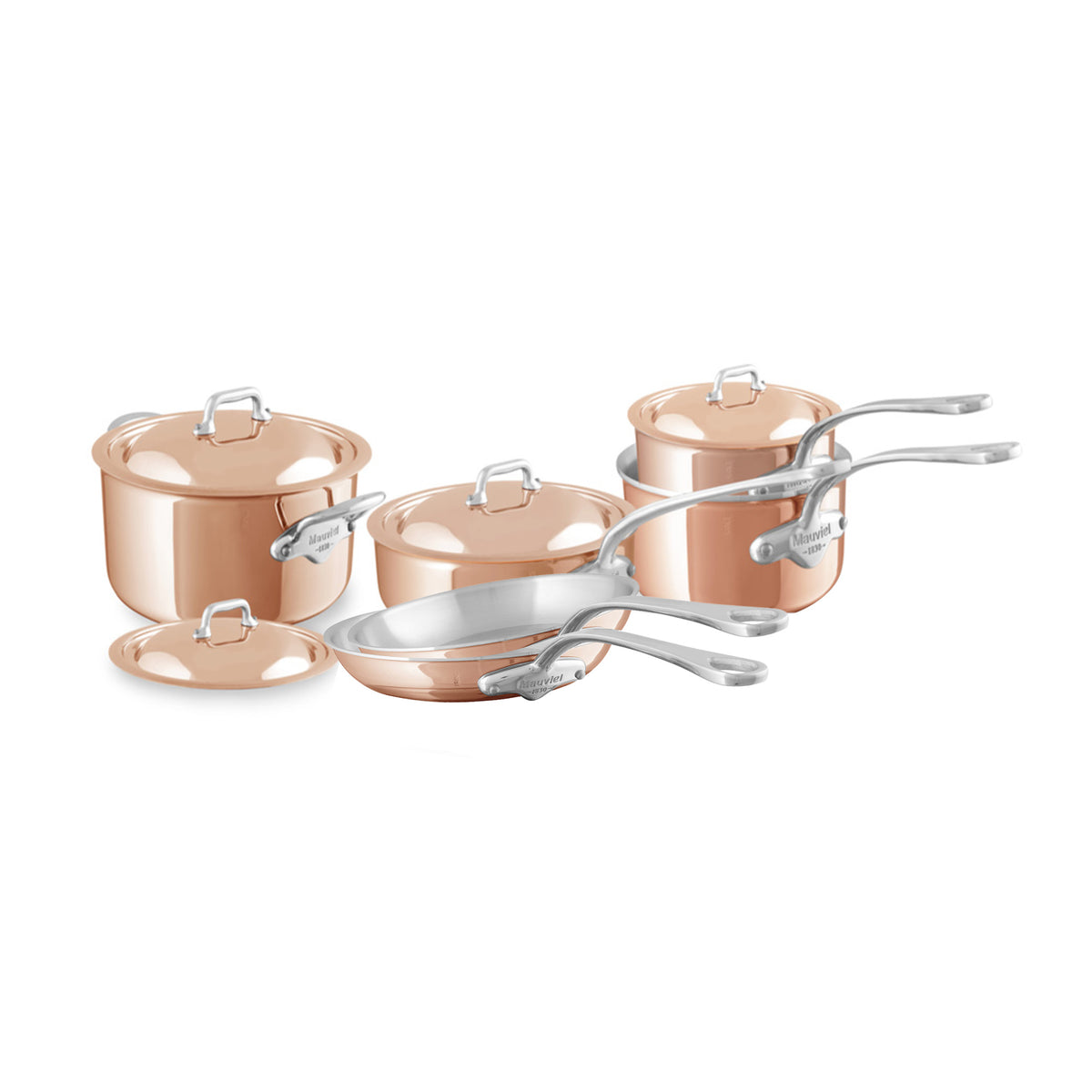 Mauviel M'Heritage M'6 S 10-Piece Induction Copper Cookware Set With C ...