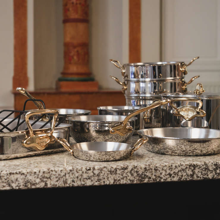 Mauviel M'COOK B 5-Ply 12-Piece Cookware Set With Brass Handles ...