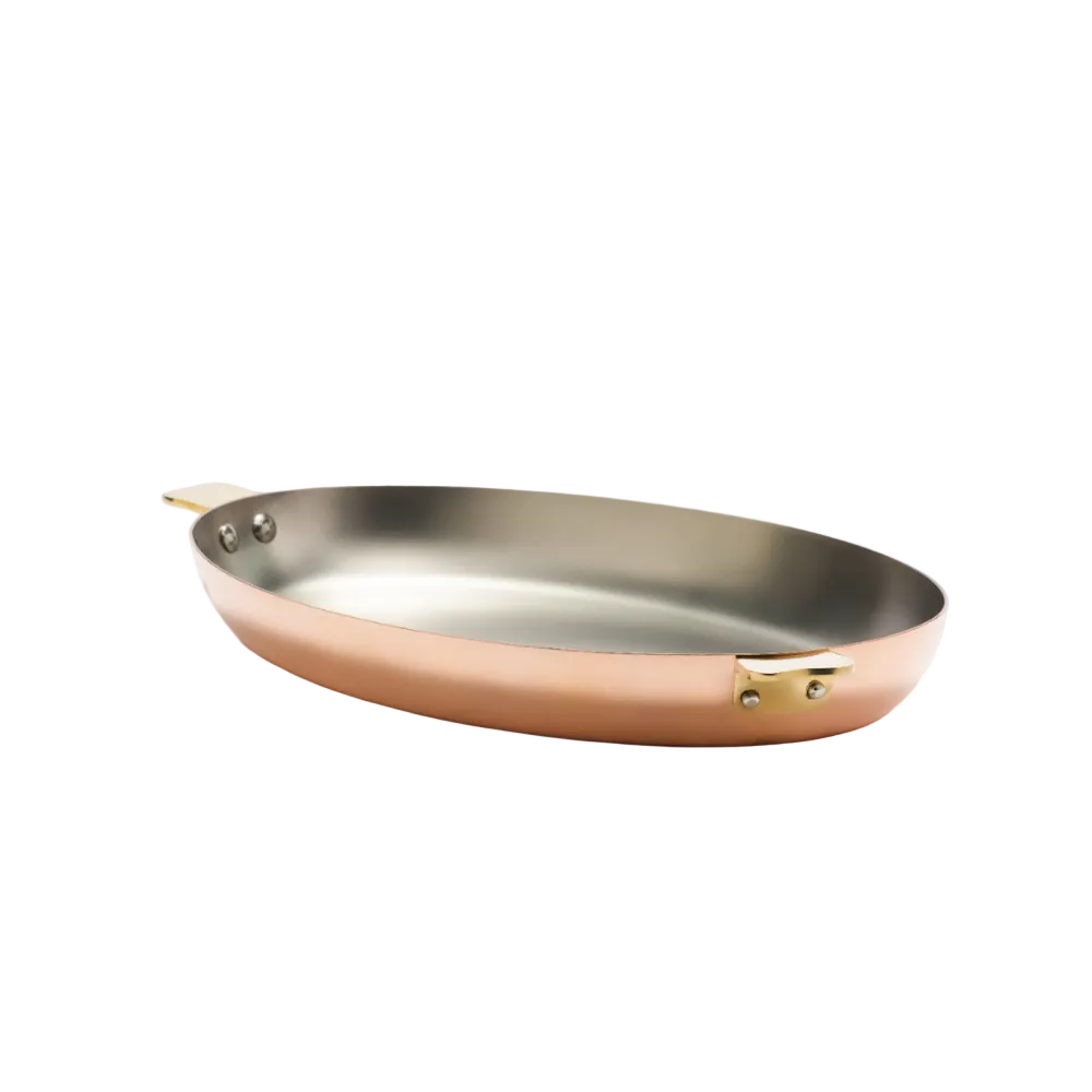 Mauviel Art Déco Copper Oval Pan With Brass Handles, 11.8-In ...