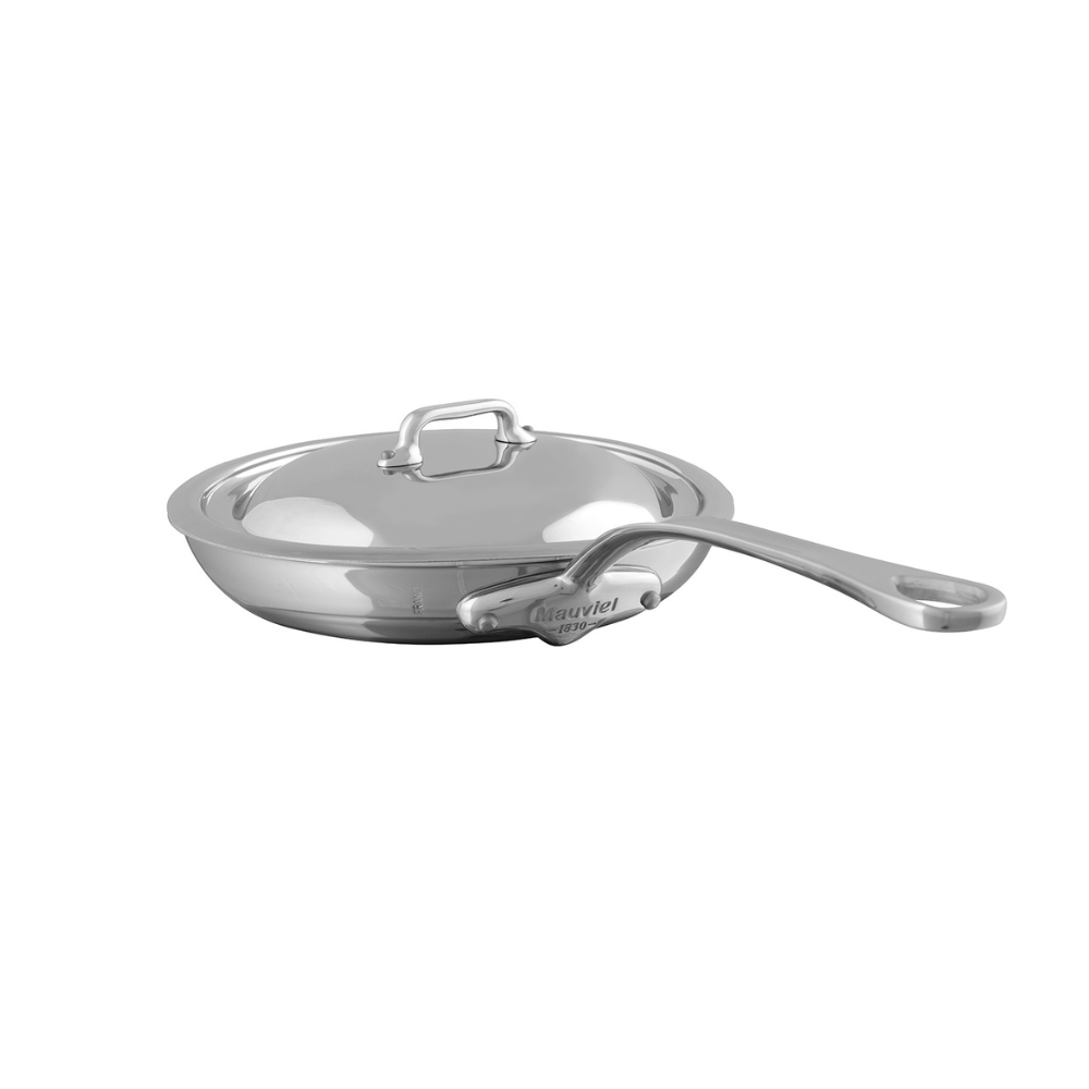 Mauviel M'COOK 5-Ply Frying Pan With Lid, Cast Stainless Steel Handle ...
