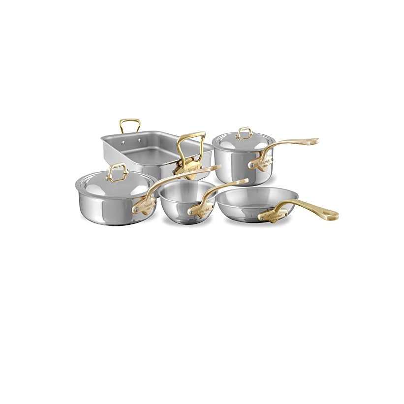 Mauviel M'COOK B 5-Ply 7-Piece Cookware Set With Brass Handles ...
