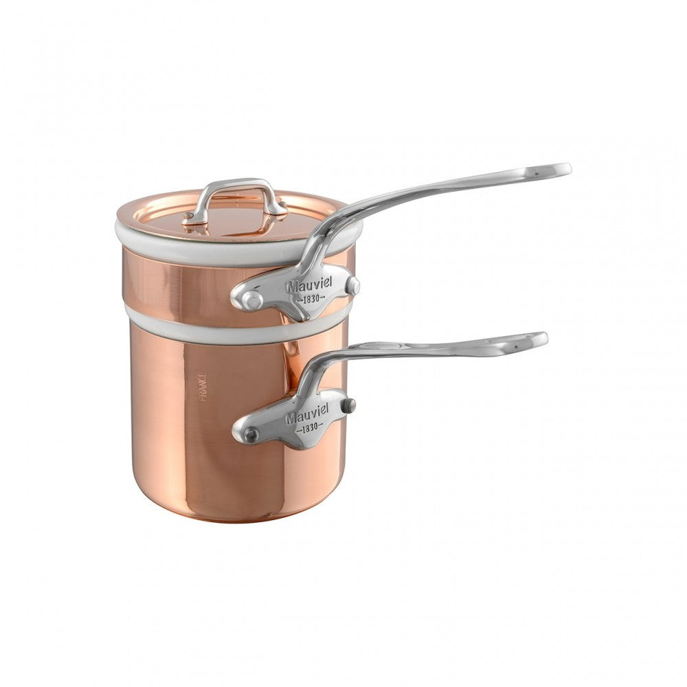 Mauviel Copper Tinned Bain Marie/Double Boiler With Lid, Cast Stainles ...