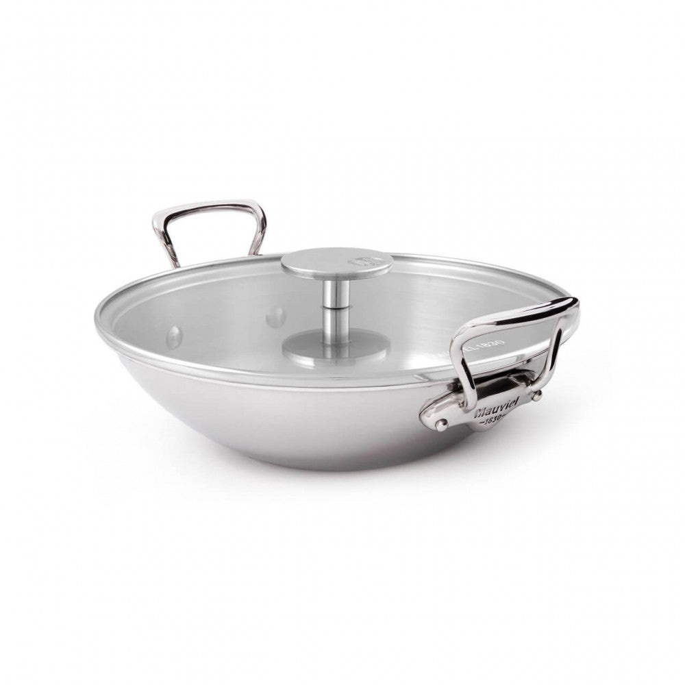Mauviel M'COOK 5-Ply Wok With Two Cast Stainless Steel Handles, 12.6-I ...